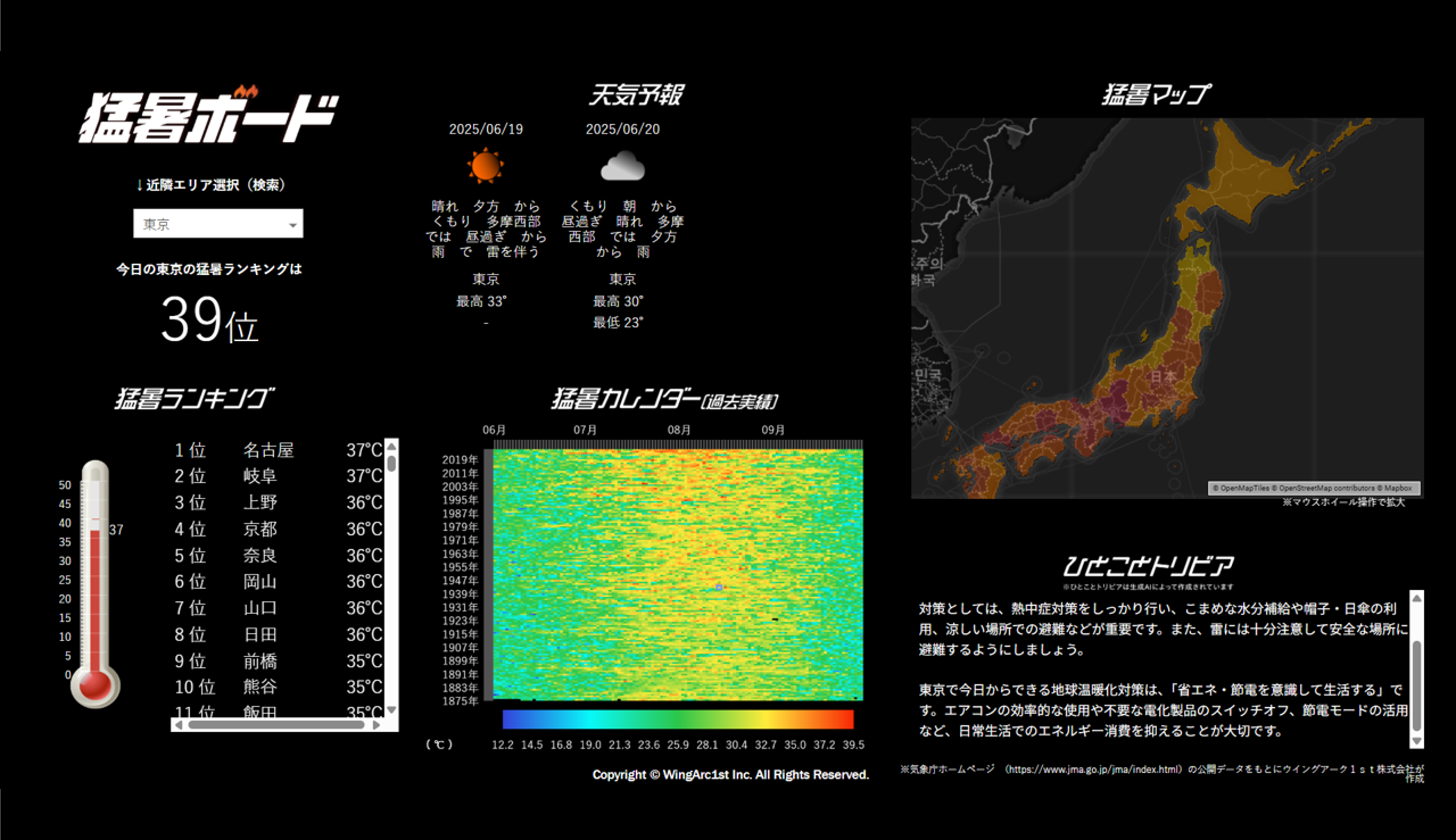 開発中の新MotionBoardで全国の猛暑状況を可視化した「猛暑ボード」を公開 | ウイングアーク1stコーポレートサイト